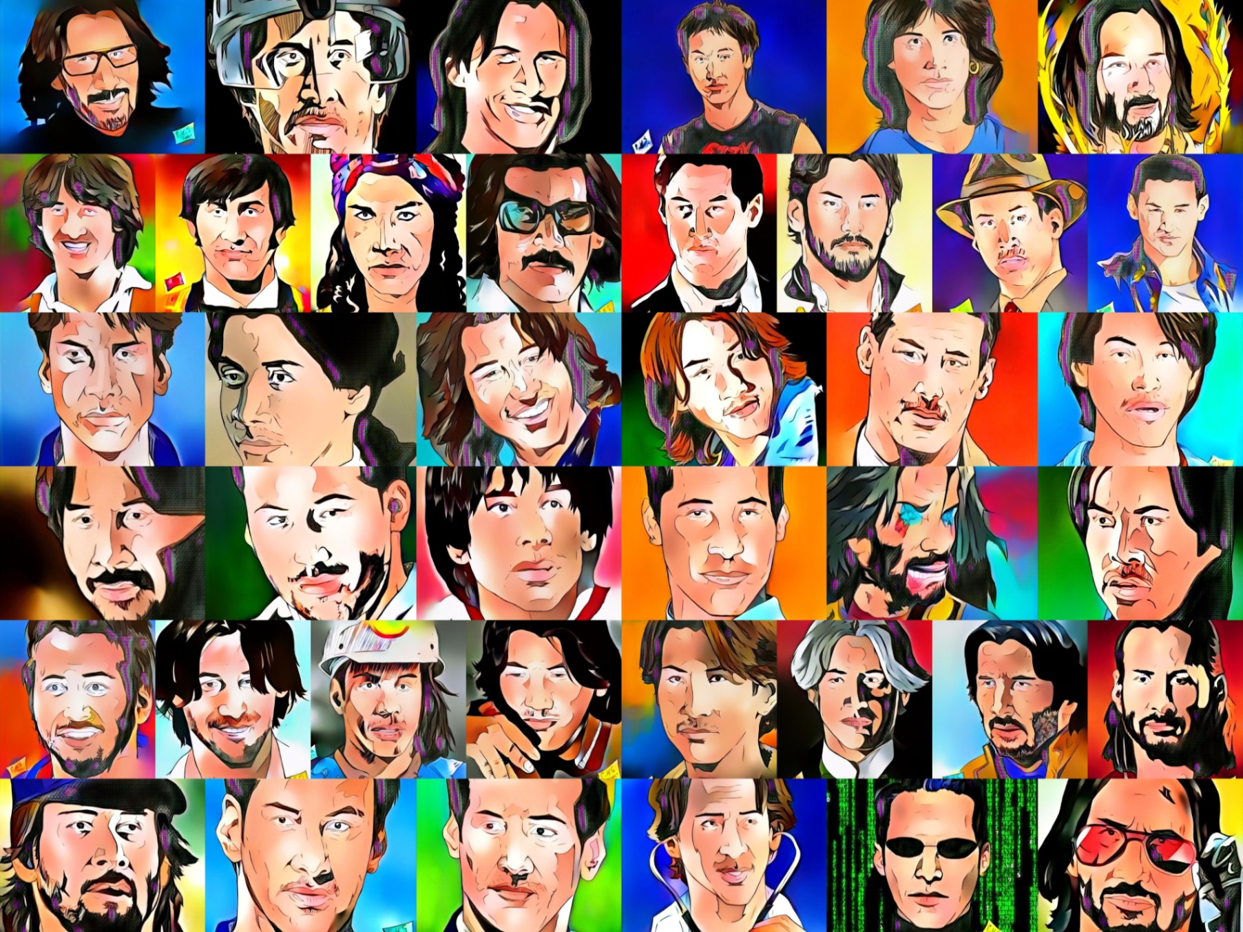 Keanu Reeves Character Portraits Collage Part 1 - MistyBeethoven ...